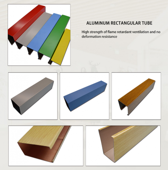 Wood Grain Metal Ceiling Panels Rectangular / Aluminum Composite Panel ...