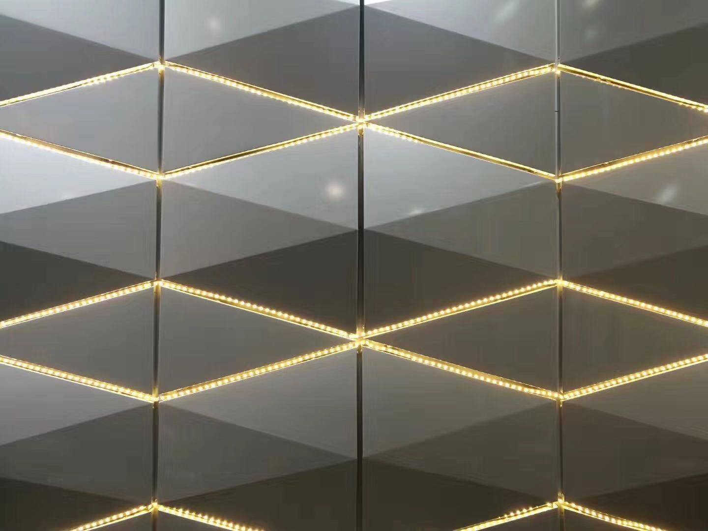 3D Design Aluminium Composite Panel Wall Cladding Material With LED ...